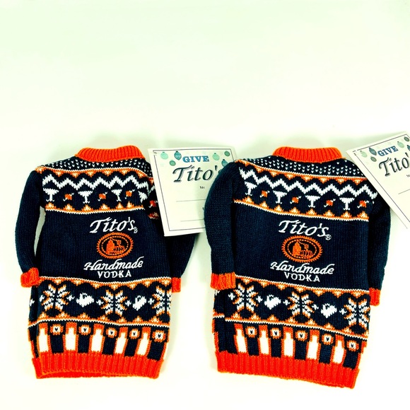 Titos | Dining | Titos Handmade Vodka 222 Holiday Sweater Bottle Topper ...